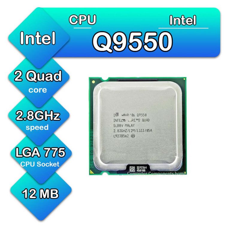 سی پی یو استوک اینتل مدل Core2 Quad Q9550 سوکت 775 و فرکانس 2.83 ...
